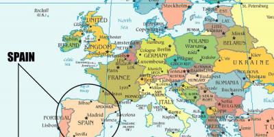 Spania kart - Kart Spania (Sør-Europa - Europa)